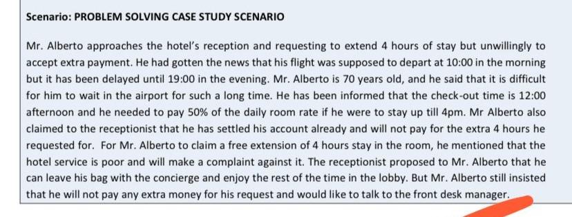 Solved Scenario: PROBLEM-SOLVING CASE STUDY SCENARIO Mr. | Chegg.com