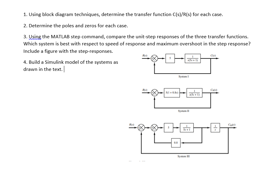Solved 1. Using block diagram techniques, determine the | Chegg.com