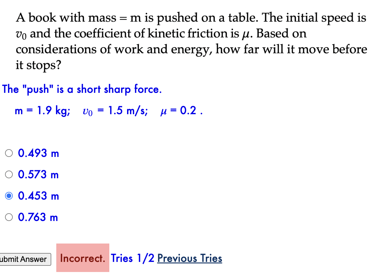 Solved A book with mass =m is ﻿pushed on ﻿a table. The | Chegg.com