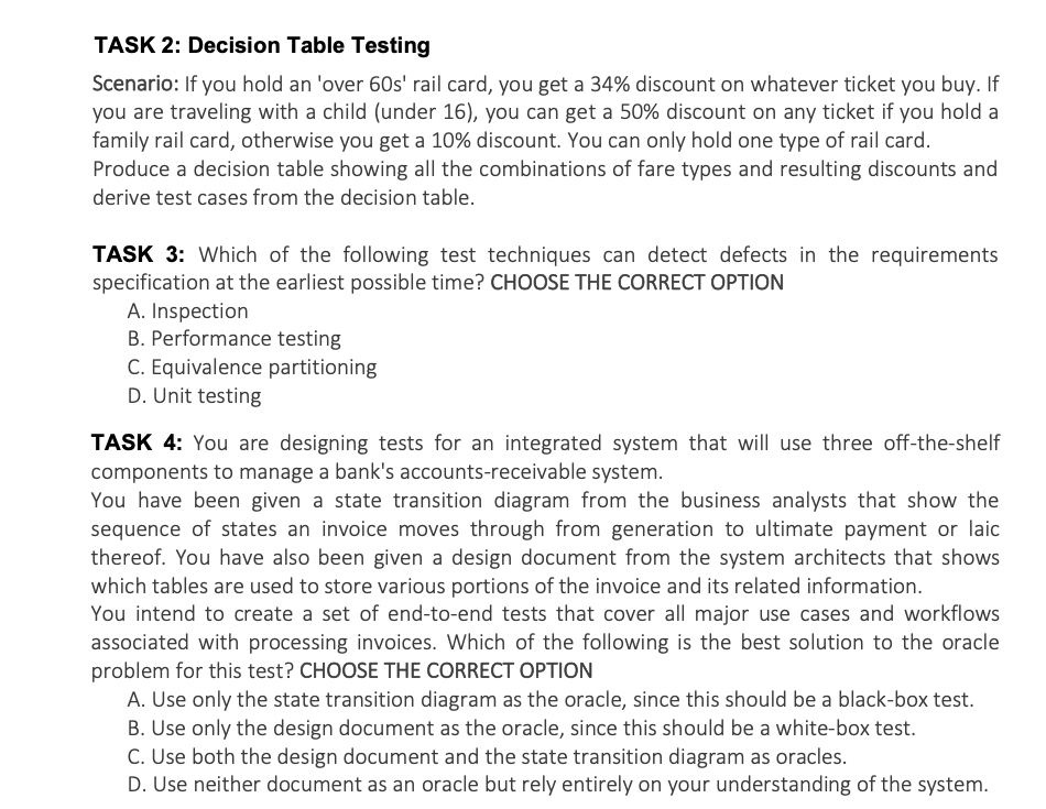 TASK 1: Equivalence Partitioning/Boundary Value | Chegg.com