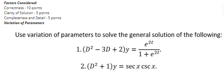 Solved Factors Considered: Correctness - 10 points Clarity | Chegg.com