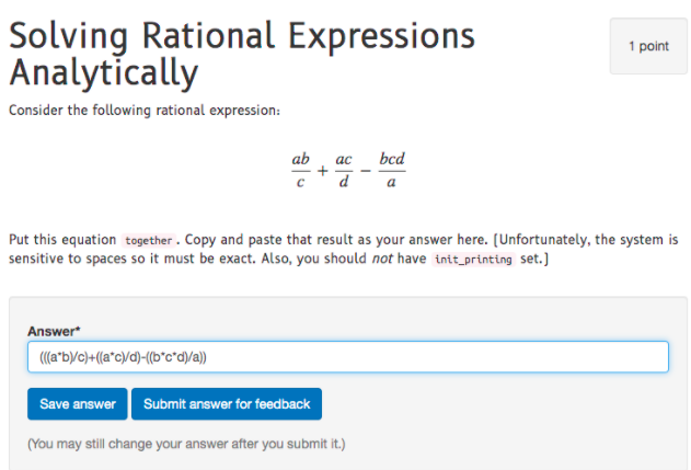 Solved Solving Rational Expressions Analytically 1 point | Chegg.com