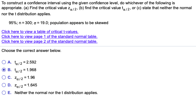 Solved To construct a confidence interval using the given | Chegg.com