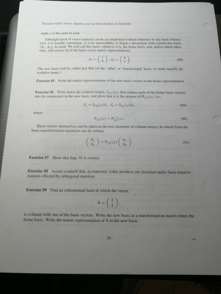 Figure 11: Transformation (by a "passive” rotation of | Chegg.com