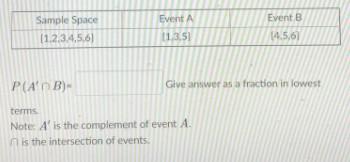 Solved Sample Space 11.2.3.4.5.6) Event A 113.51 Event B | Chegg.com