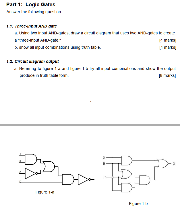 Solved Part 1 Logic Gates Answer The Following Question Chegg