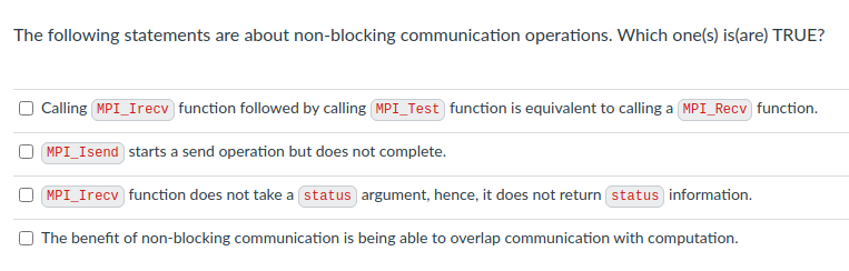 Solved The following statements are about non-blocking | Chegg.com