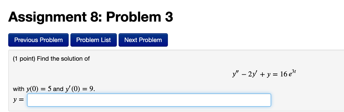 Solved Assignment 8: Problem 3 Previous Problem Problem List | Chegg.com Solved Assignment 8: Problem 3 Previous Problem Problem List | Chegg.com