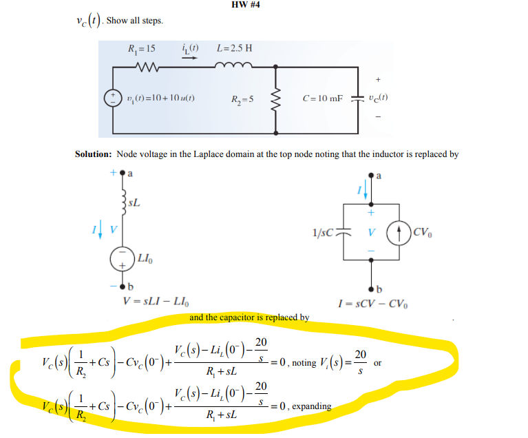 Solved Given the circuit below with the initial conditions | Chegg.com
