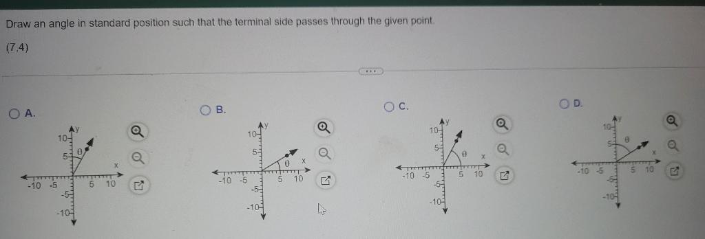 Solved Draw an angle in standard position such that the | Chegg.com