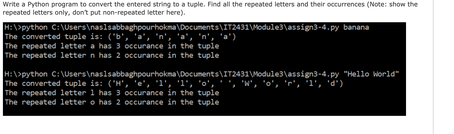 Solved Write a Python program to convert the entered string | Chegg.com