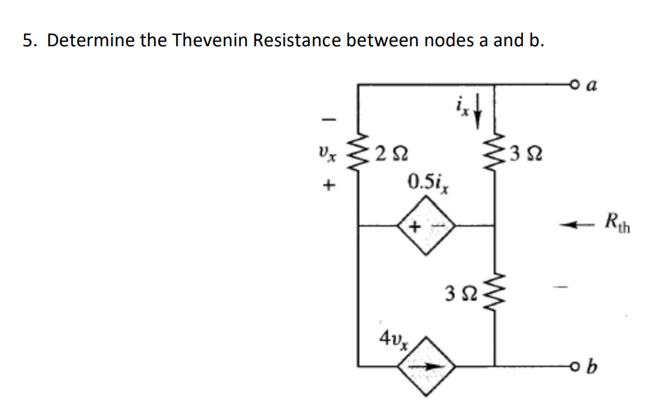 Solved 5. Determine the Thevenin Resistance between nodes a | Chegg.com