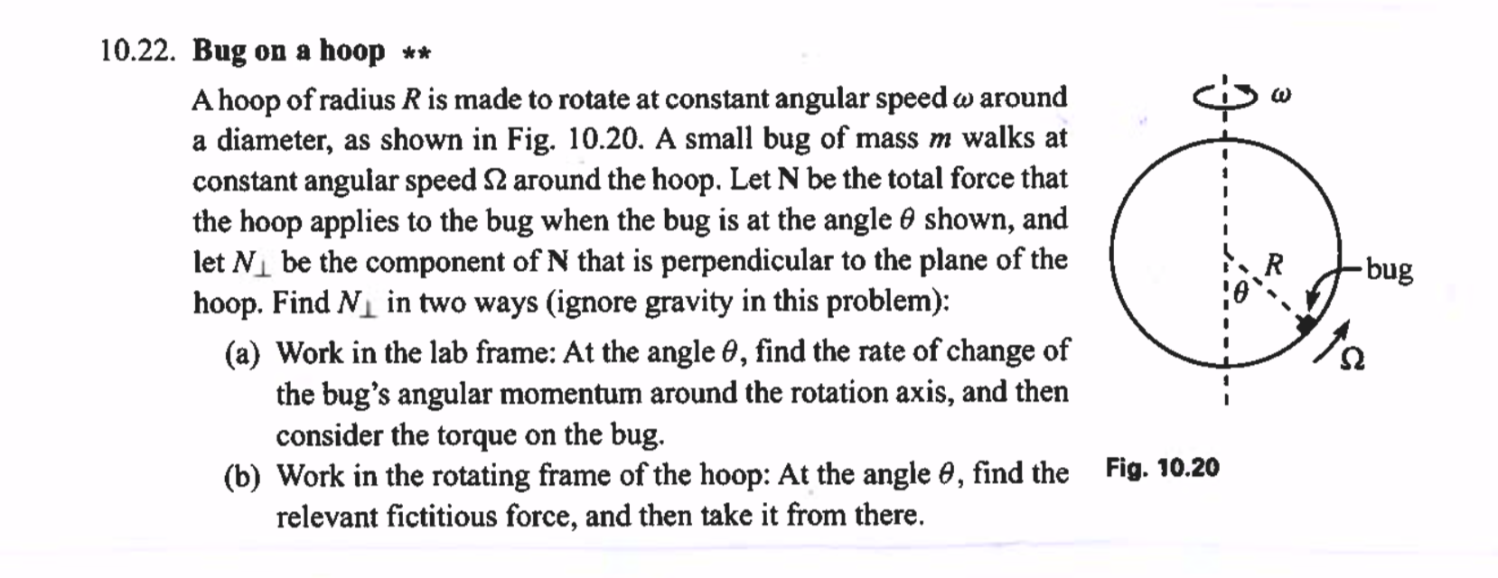 Solved 10 22 Bug On A Hoop A Hoop Of Radius R Is Made To