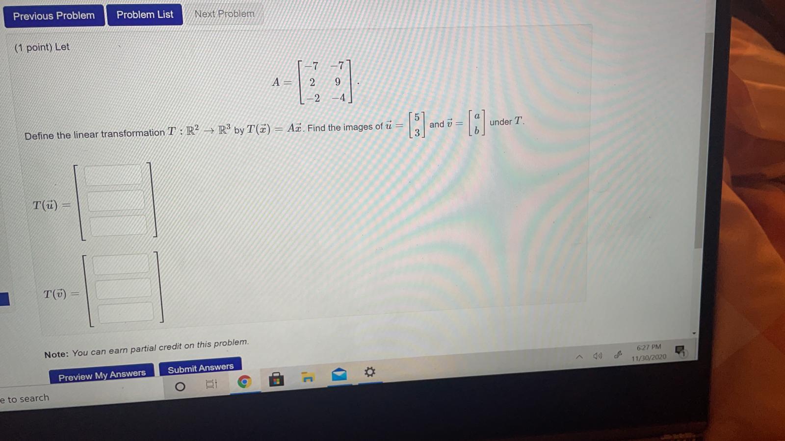 Solved Previous Problem Problem List Next Problem (1 point) | Chegg.com