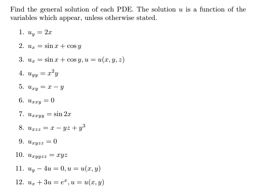 Solved Find the general solution of each PDE. The solution u | Chegg.com