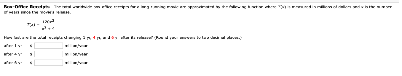 Solved Box-Office Receipts The total worldwide box-office | Chegg.com