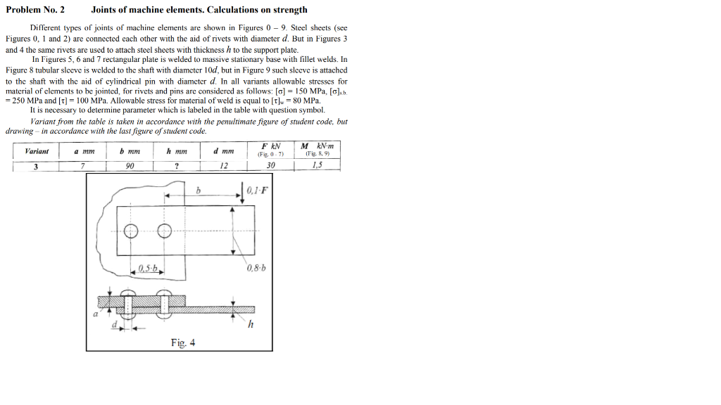 Solved Problem No. 2 Joints of machine elements. | Chegg.com