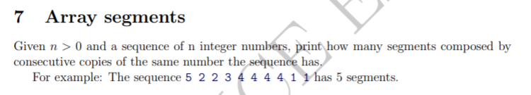 Solved 7 Array segments Given n >0 and a sequence of n | Chegg.com