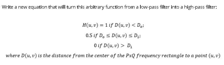 Solved Write a new equation that will turn this arbitrary | Chegg.com