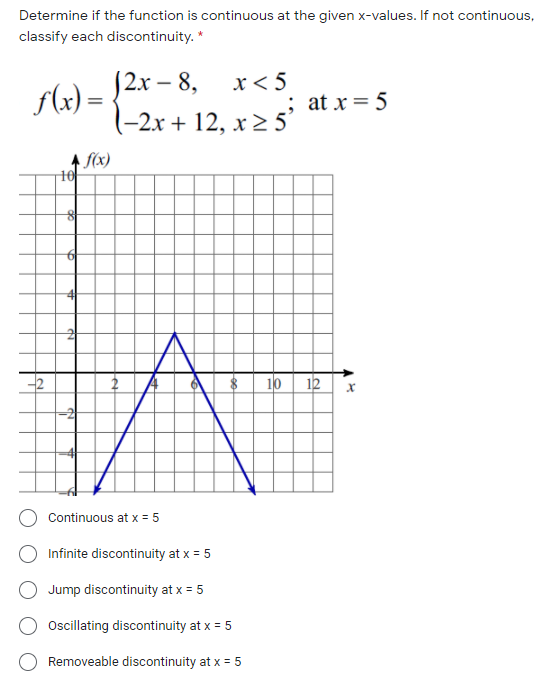 Solved Determine if the function is continuous at the given | Chegg.com