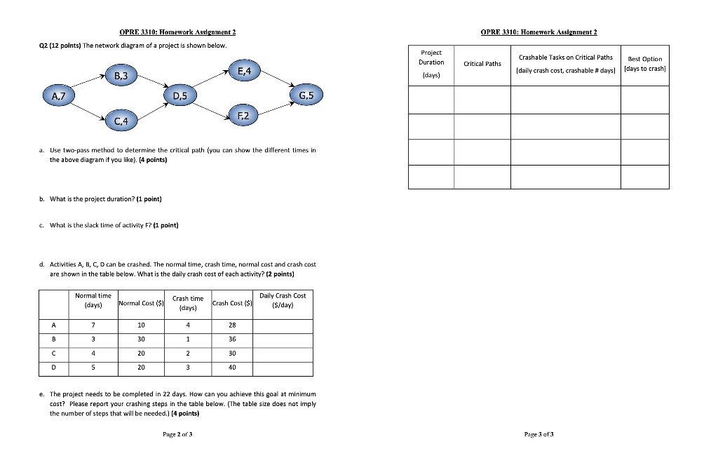 Solved OPRE 3310: Homework Asslgument 2 OPRE 3310: Homework | Chegg.com Solved OPRE 3310: Homework Asslgument 2 OPRE 3310: Homework | Chegg.com