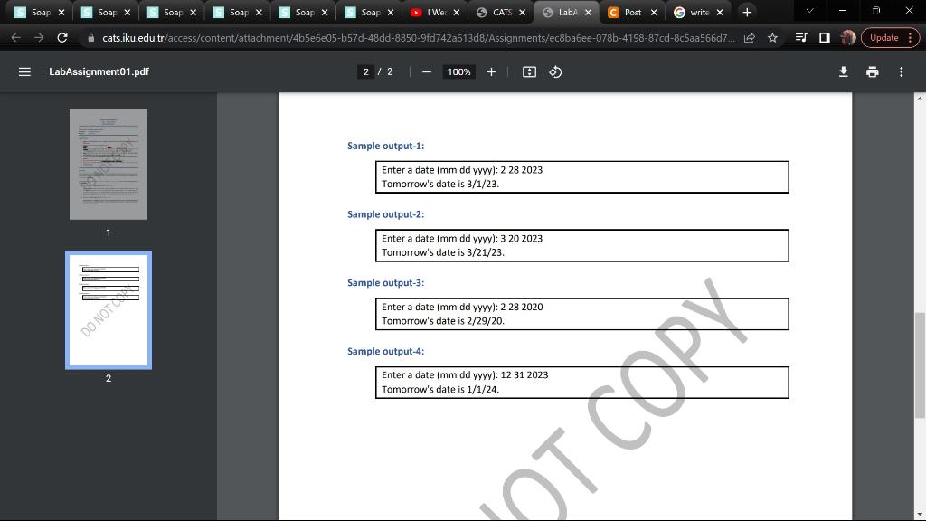 Solved Sample output-2: Enter a date (mm dd yyyy): 3202023 | Chegg.com