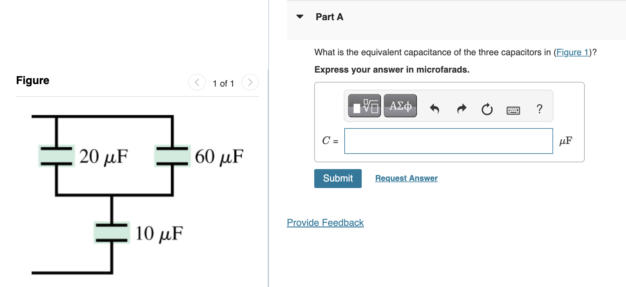 Solved Part A What is the equivalent capacitance of the | Chegg.com