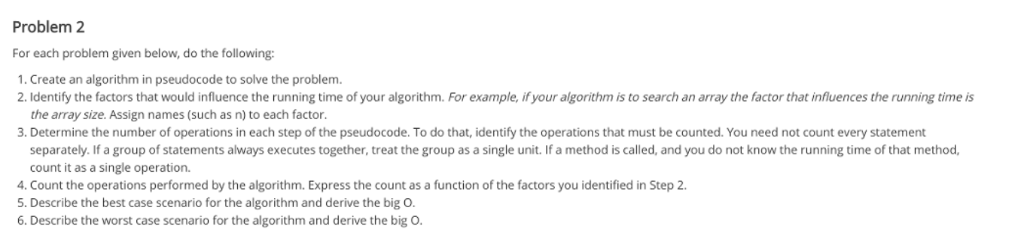 Problem 2 For each problem given below, do the | Chegg.com