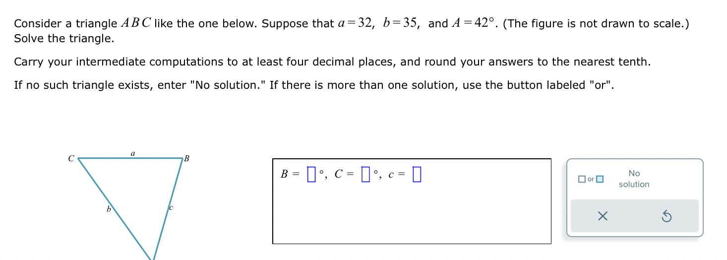 Solved Consider a triangle ABC like the one below. Suppose | Chegg.com
