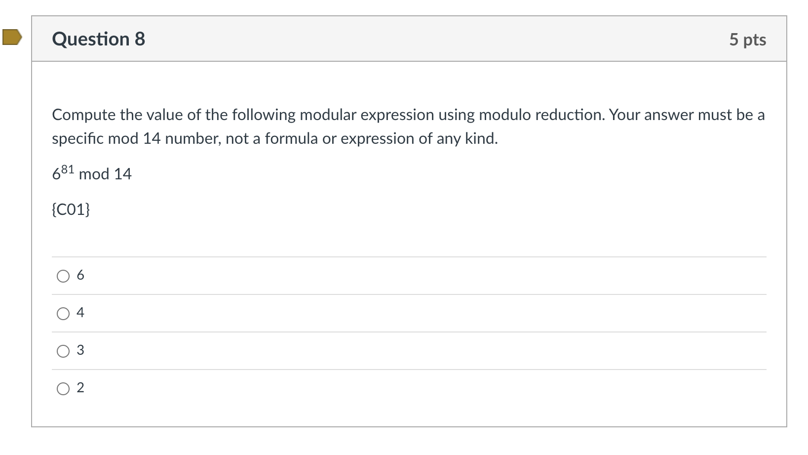 Solved Compute the value of the following modular expression | Chegg.com