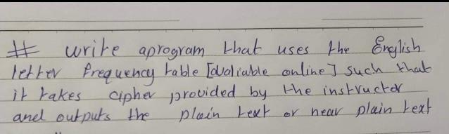 Solved write aprogram that uses the English letter frequency | Chegg.com