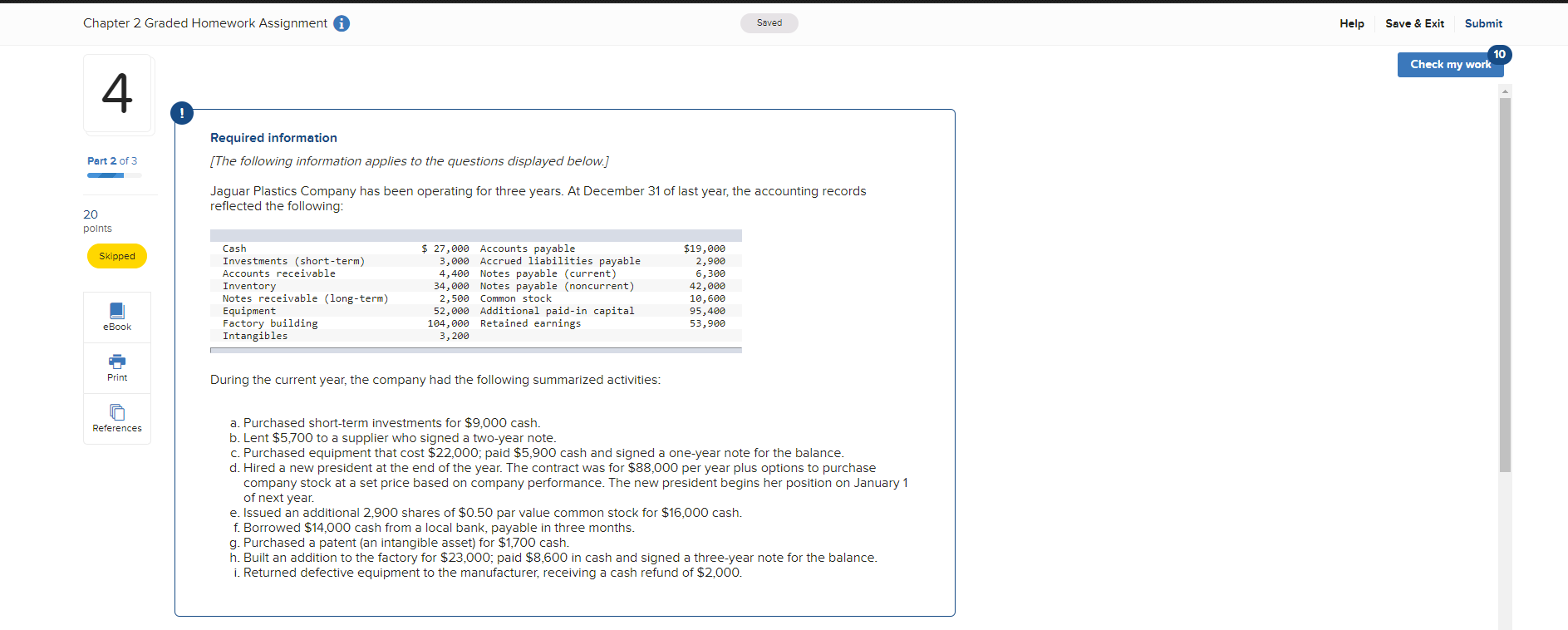 Solved Chapter 2 Graded Homework Assignment saved Saved Help | Chegg.com