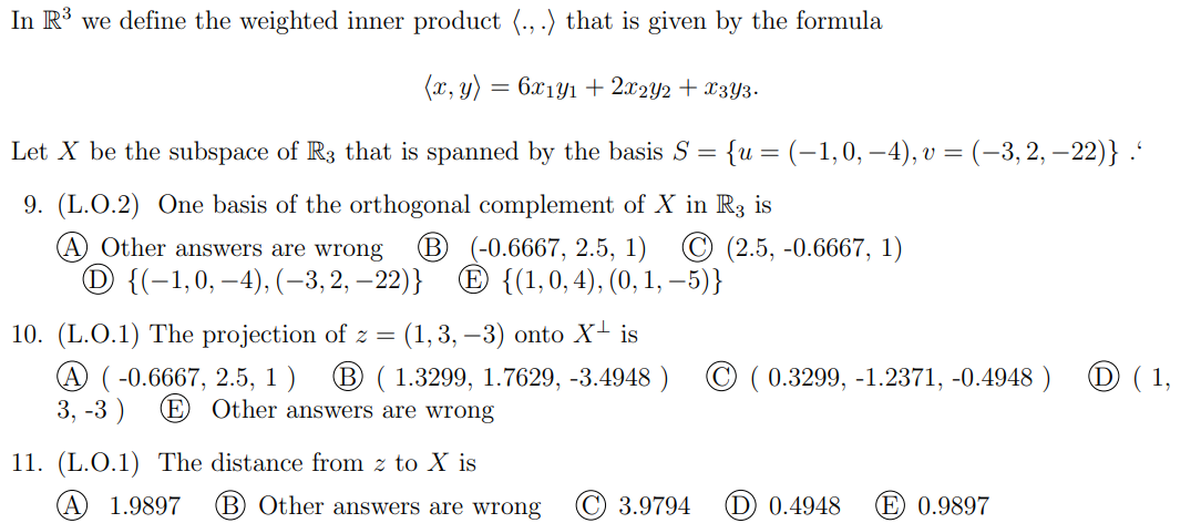 Solved In R3 ﻿we define the weighted inner product | Chegg.com