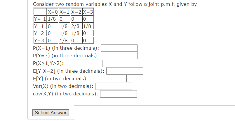 Solved Consider two random variables X and Y follow a joint | Chegg.com