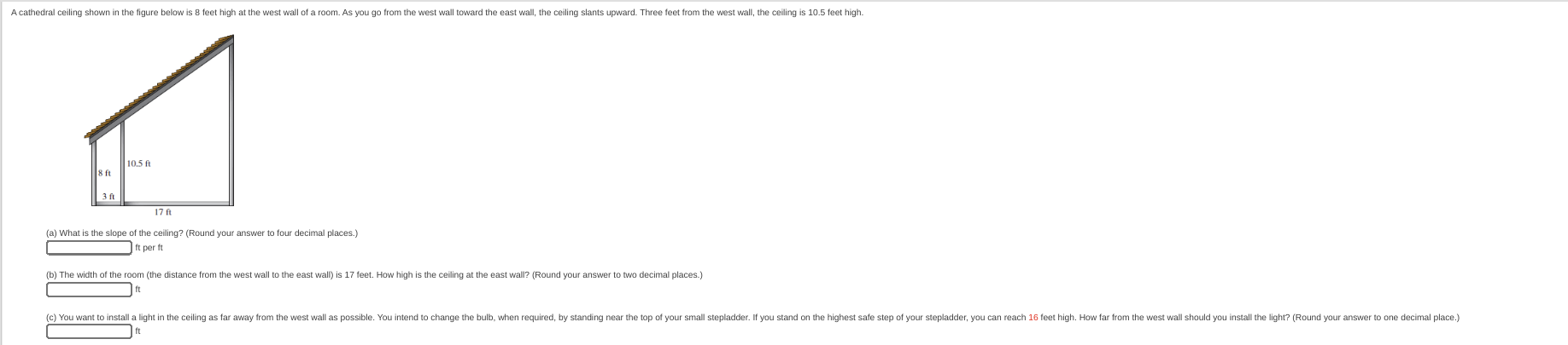 Solved A cathedral ceiling shown in the figure below is 8 | Chegg.com