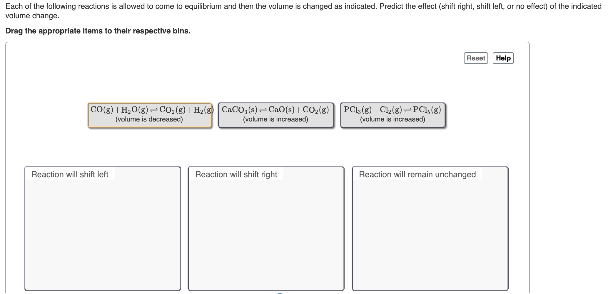 Solved Each of the following reactions is allowed to come to | Chegg.com