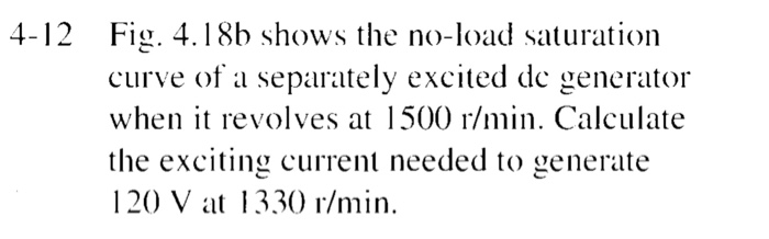 Solved Fig 4.18 shows the no load saturation curve of a | Chegg.com