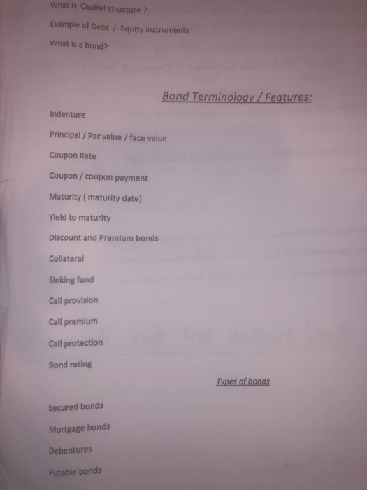 Solved What is Capital structure? Example of Debt/ Equity | Chegg.com