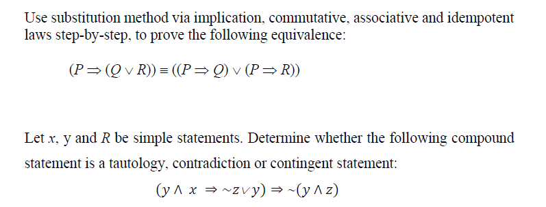 Solved Use substitution method via implication, commutative, | Chegg.com