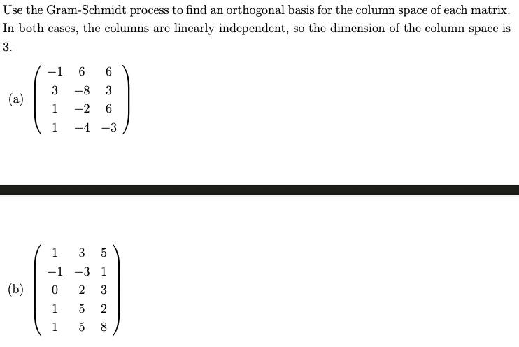 Solved Use the Gram-Schmidt process to find an orthogonal | Chegg.com
