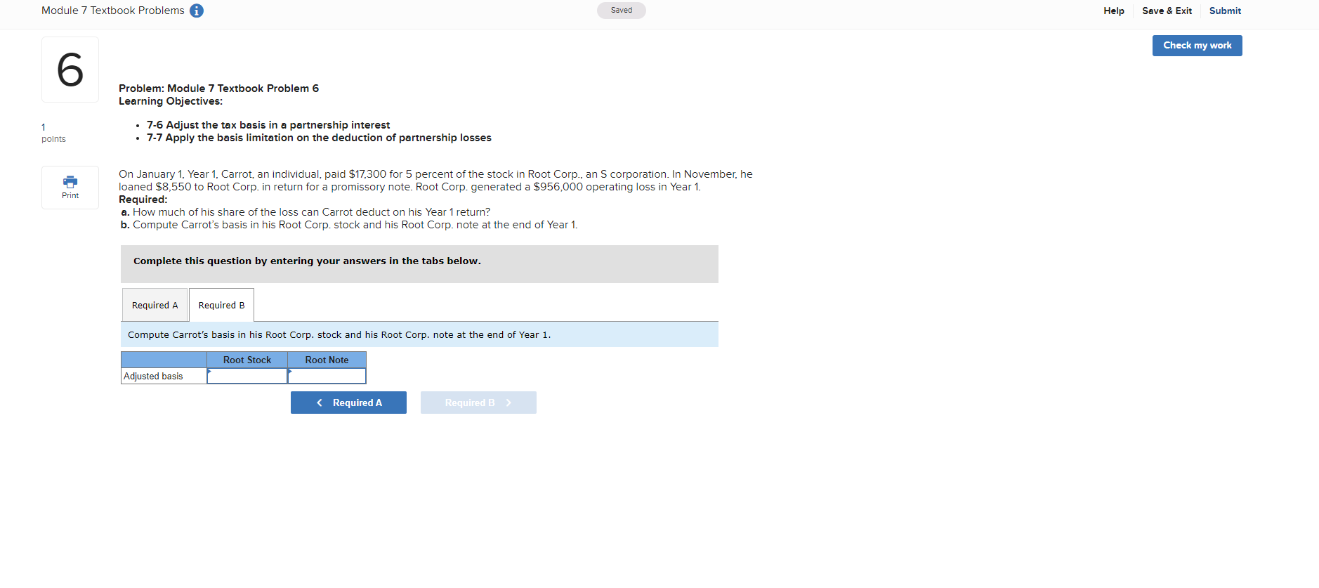 Solved 6 Problem: Module 7 Textbook Problem 6 Learning | Chegg.com