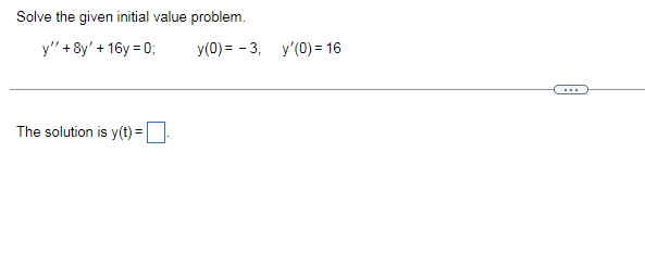 Solved Solve the given initial value problem. | Chegg.com