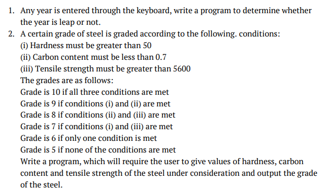 1. Any year is entered through the keyboard, write a | Chegg.com