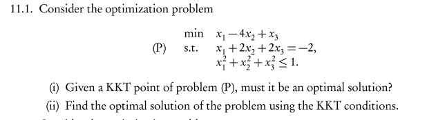 Solved s.t. 11.1. Consider the optimization problem min xy - | Chegg.com