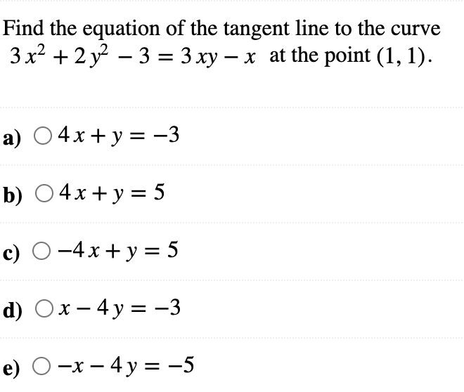 Solved Find the equation of the tangent line to the curve 3 | Chegg.com