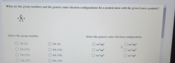 Solved What are the group numbers and the generic outer | Chegg.com