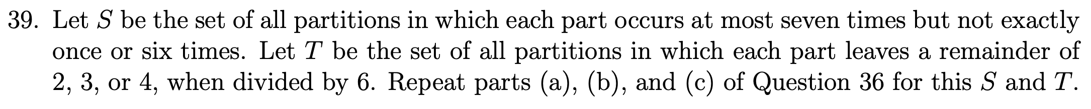 36. Find the (a) Let S be the set of all partitions | Chegg.com