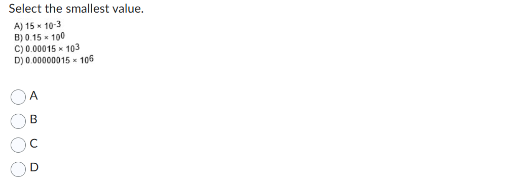 Solved Select the smallest | Chegg.com