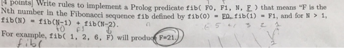 Solved Write rules to implement a Prolog predicate fib(F0, | Chegg.com