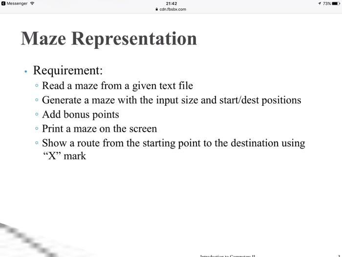 Messenger? 21:42 cdn.fbsbx.com ?73% HW4: Maze | Chegg.com